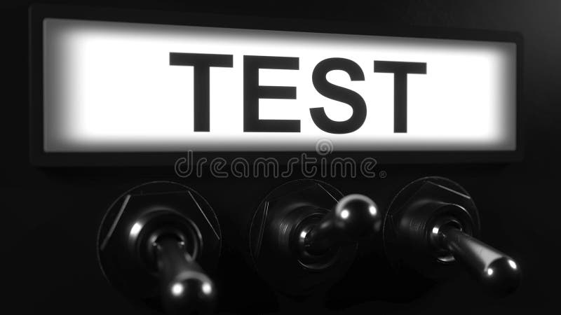 Switching Toggle Switch TEST. 3D Rendering Stock Illustration ...