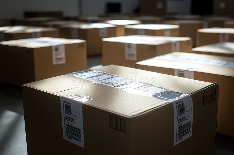 Switchyard View: Cardboard Box Resting Silently in the Freight Yard ...