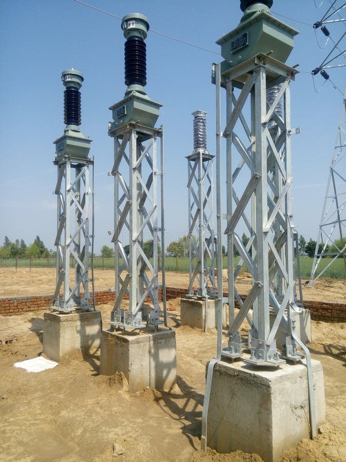 Switchyard Work Under Progress Inside Solar Plant Stock Photo - Image ...
