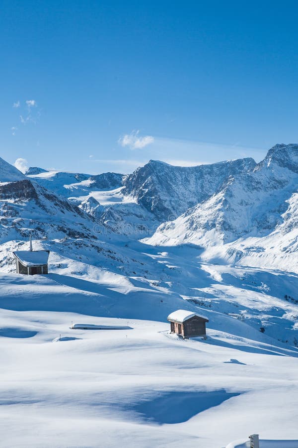 Switzerland Alps Landscape in Winter at Sunset Stock Photo - Image of ...