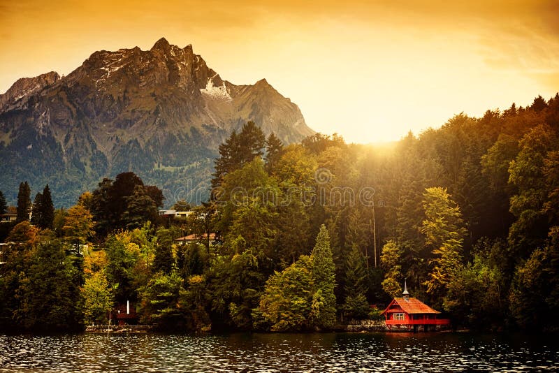 Switzerland Alps Sunrise stock photo. Image of europe - 22365872