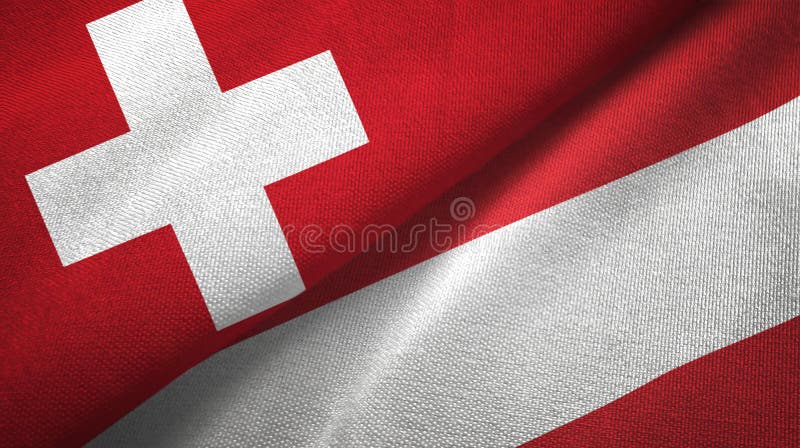 Austria And Switzerland. Austrian And Swiss Flags. Official Colors ...