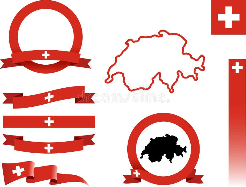 Switzerland Banner Set. stock vector. Illustration of national - 91555509
