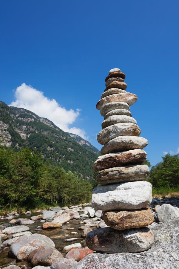 Cairn in the mountains stock photo. Image of rock, stack - 238778222