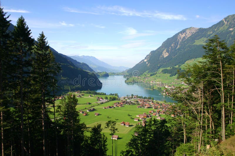 Switzerland Countryside Panorama View in Summer Stock Image - Image of ...
