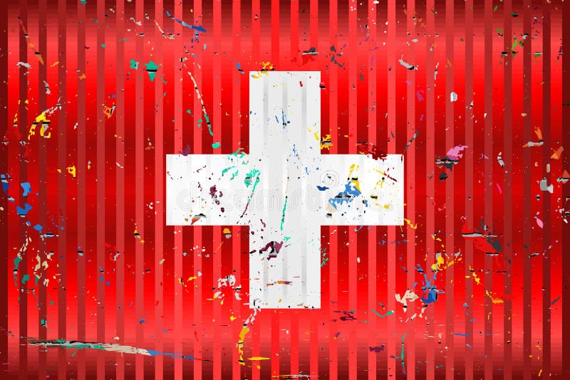 Switzerland Flag with Color Stains Stock Vector - Illustration of ...