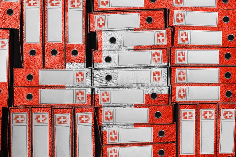 Switzerland Flag Colors Folder Stack, Bureaucracy and Government ...