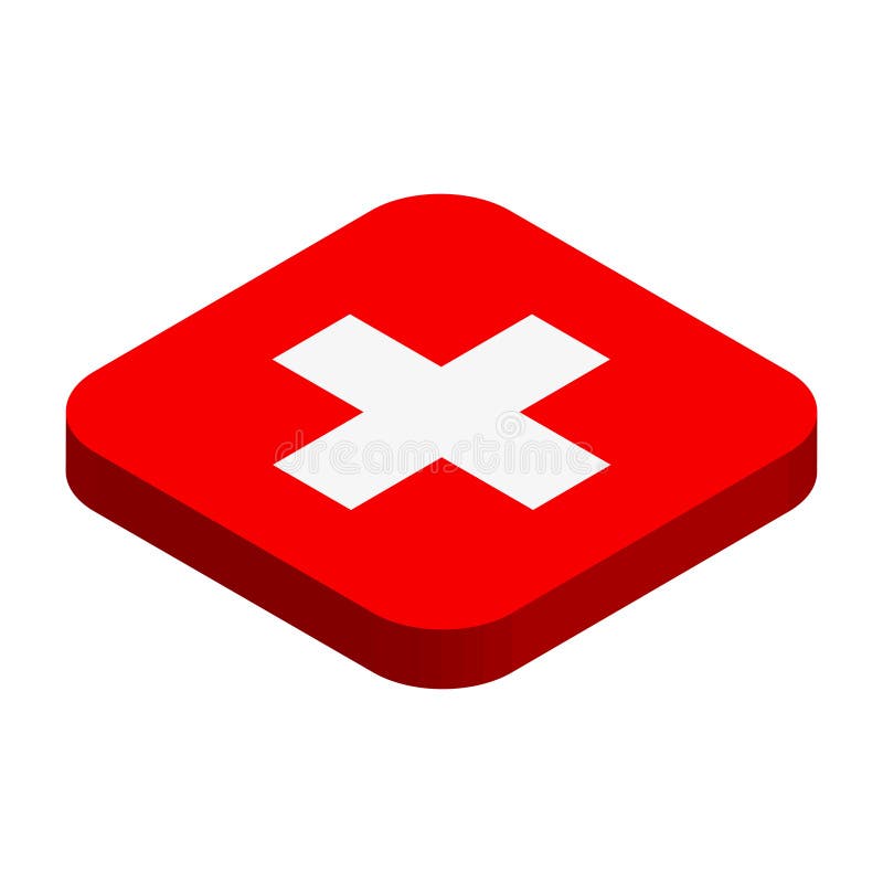 Rounded Square Isometric Vector Flag of Switzerland Stock Vector ...