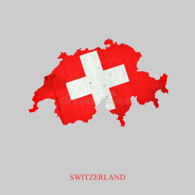Switzerland Flag in the Form of a Map of Switzerland Stock Image ...