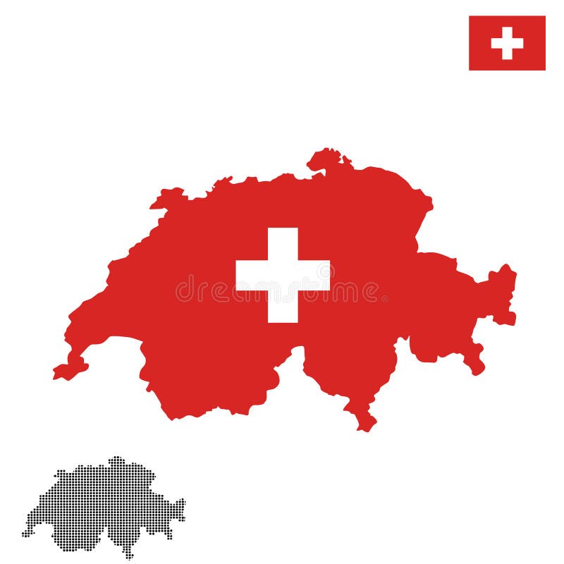 Switzerland Flag Map for Swiss National Day 1 August Vector Poster ...