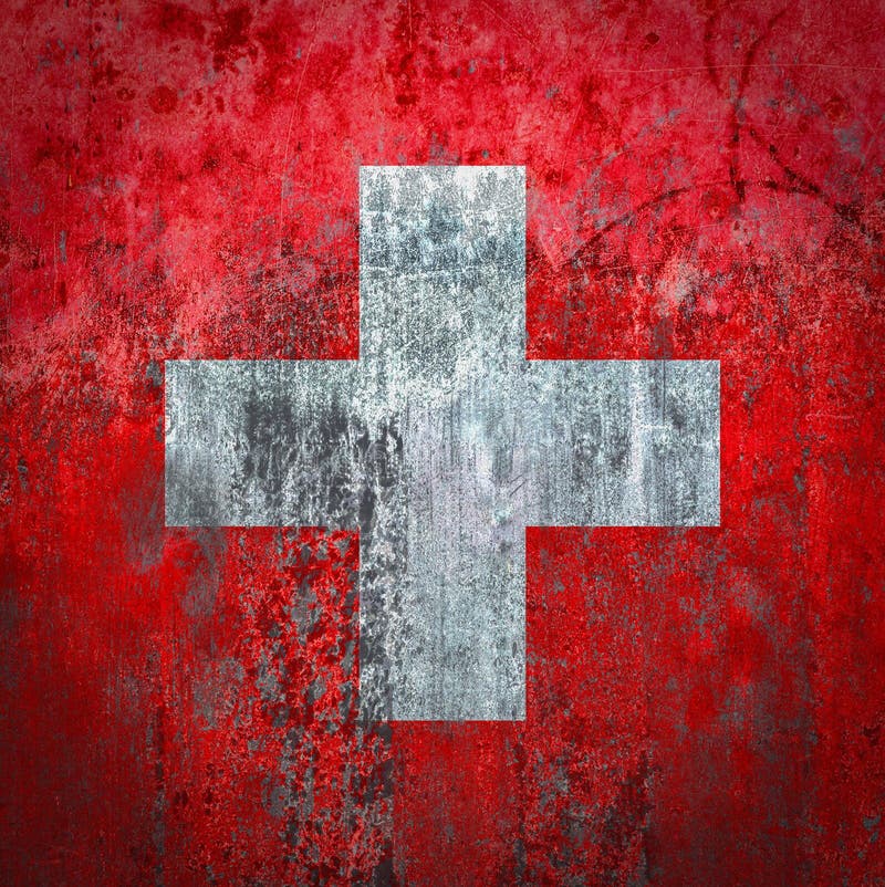 Switzerland Flag Painted on a Wall Stock Illustration - Illustration of ...