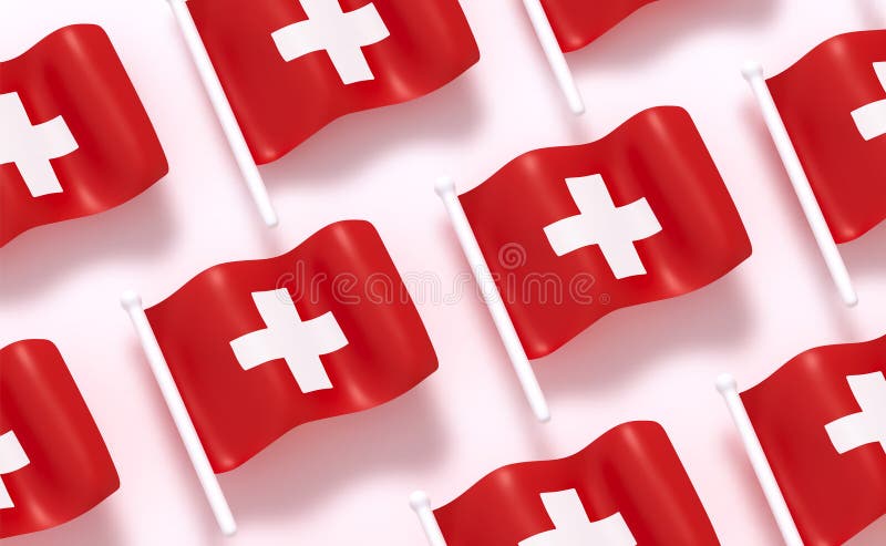 Switzerland Flag Pattern Background White Red Soft Color. Realistic ...