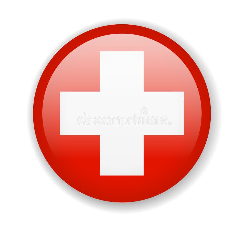 Switzerland Flag. Round Bright Icon on a White Background Stock ...