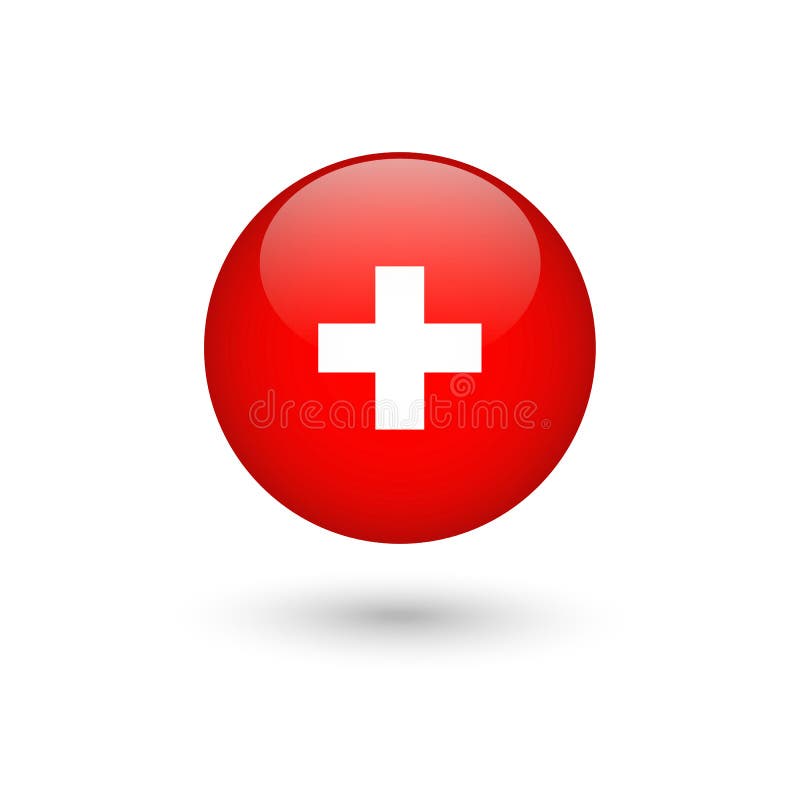 Switzerland Flag Round Glossy Stock Vector - Illustration of icon ...