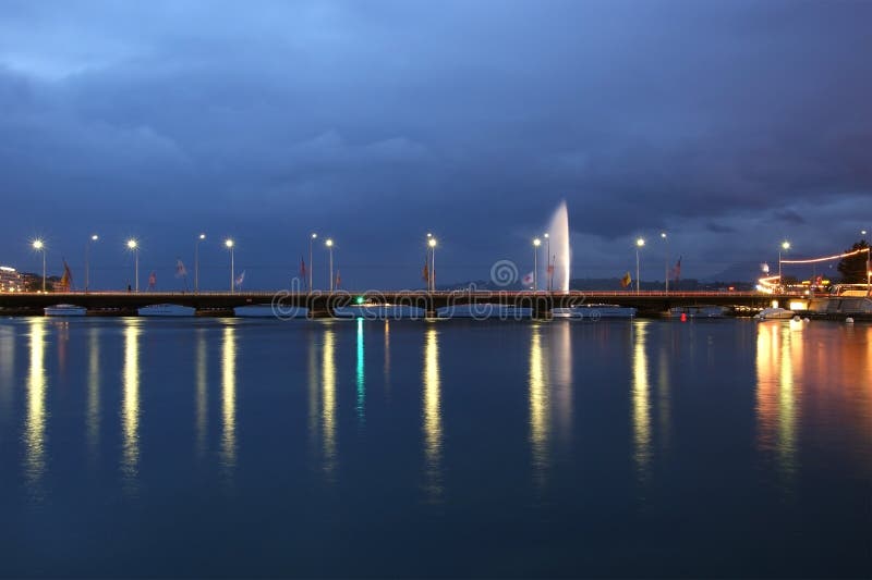 Switzerland, Geneva, View of Lake Geneva Stock Image - Image of skyline ...
