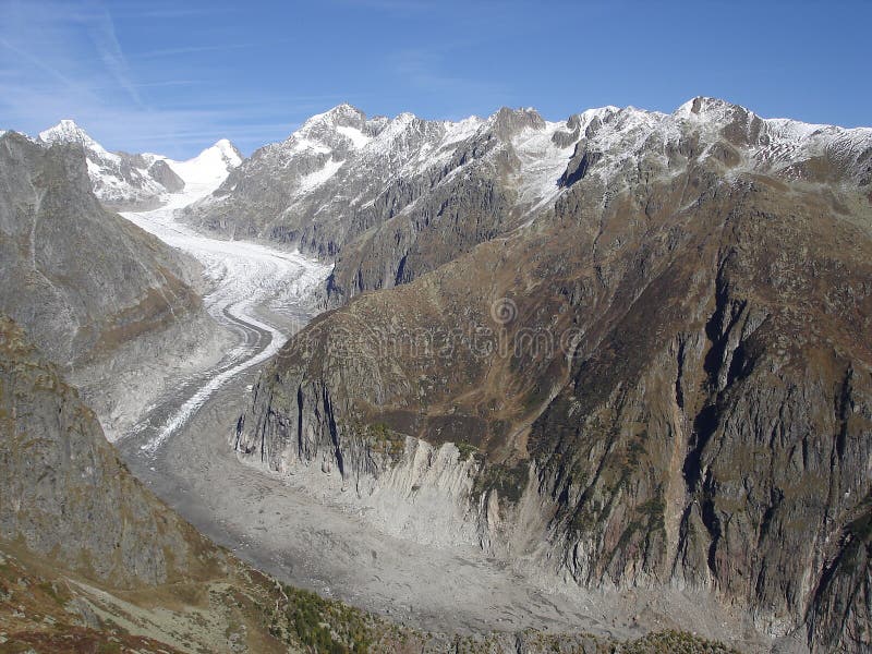 Aletsch Glacier stock image. Image of glacier, peak, summit - 15744027