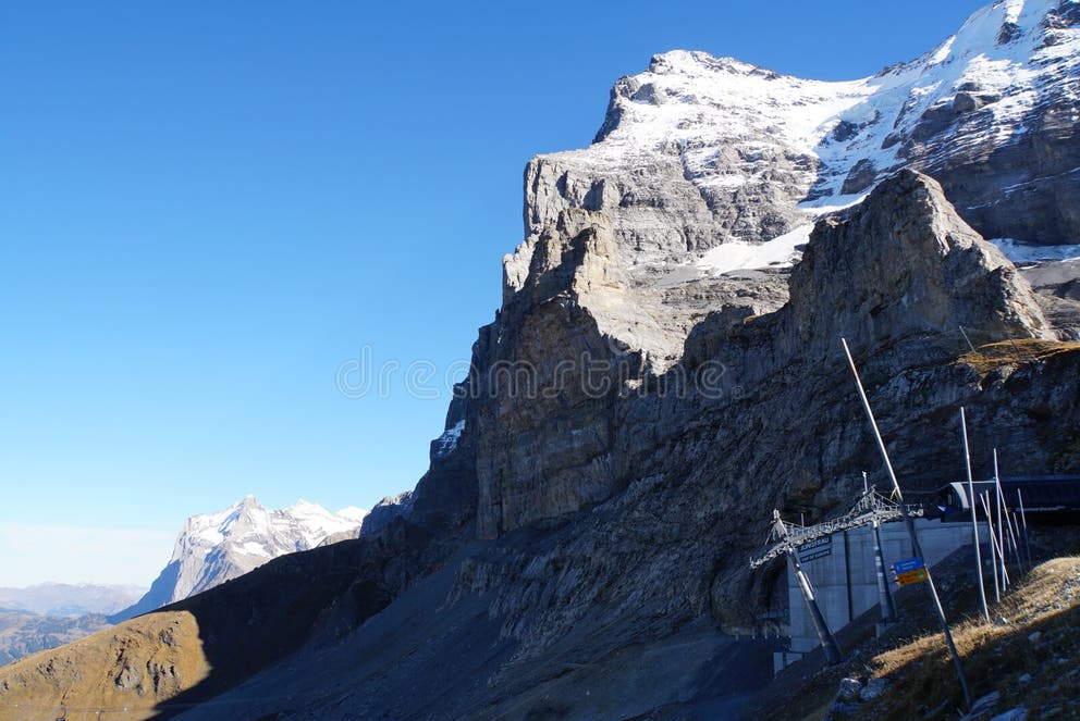 Panoramic Mount Eiger view stock photo. Image of hiking - 393260468