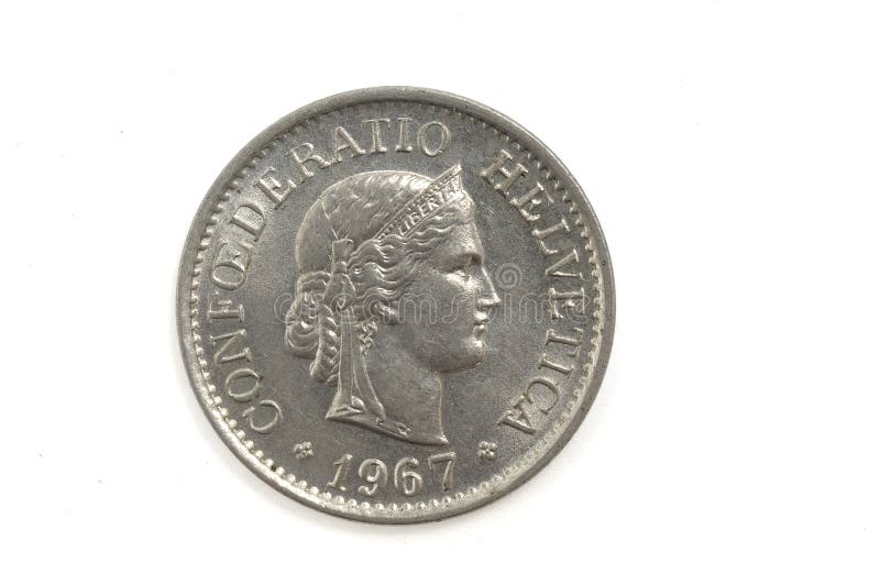 10 Switzerland Helvetica Coin 1967 Stock Photo - Image of closeup ...