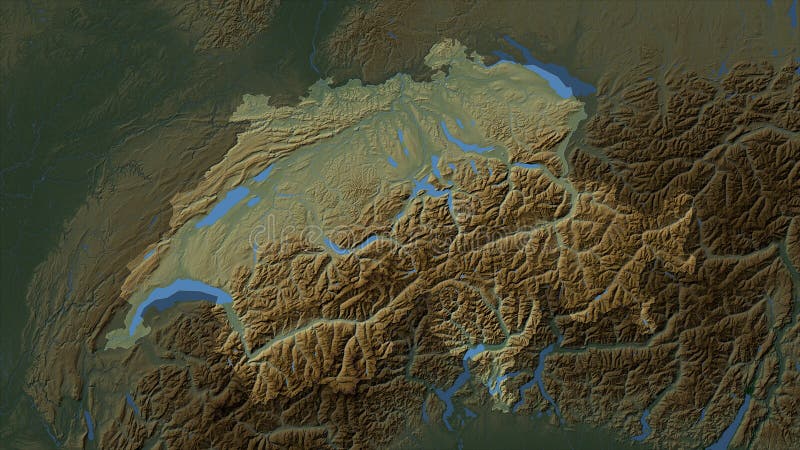 Switzerland Highlighted. Physical Stock Illustration - Illustration of ...