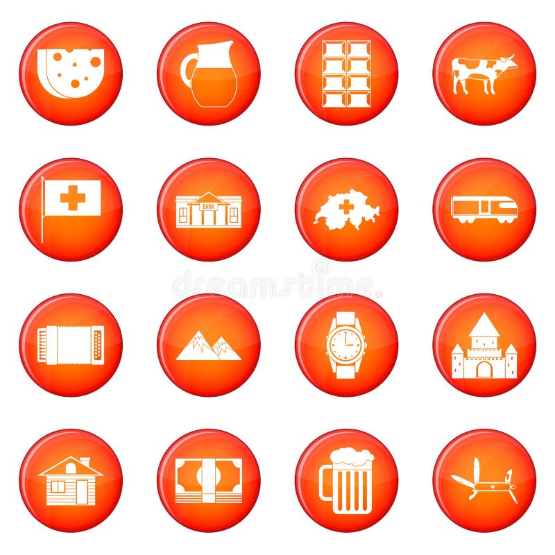 Switzerland Icons Vector Set Stock Vector - Illustration of abstract ...