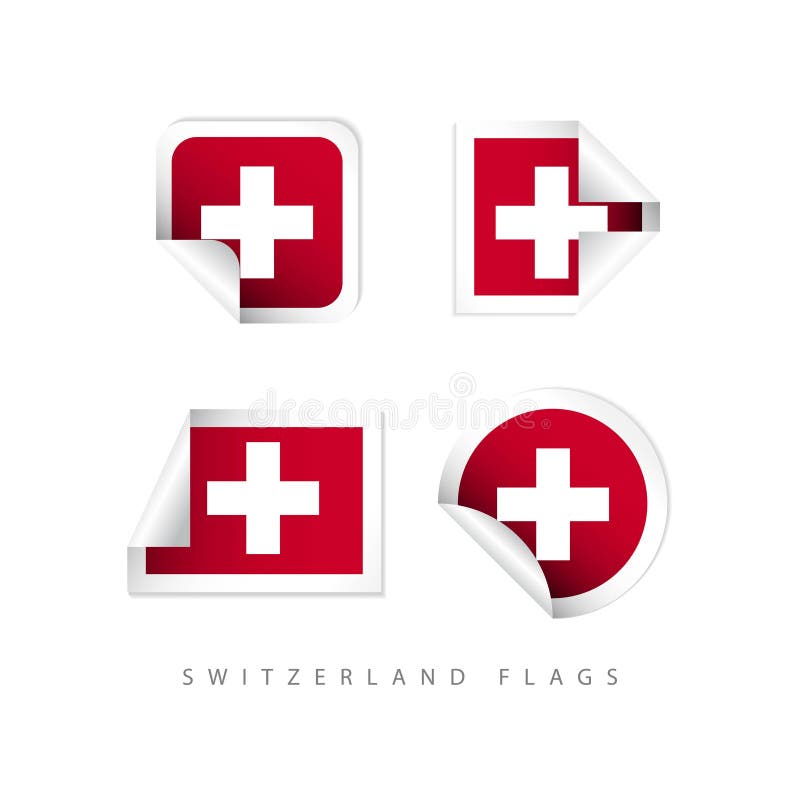Switzerland Label Flags Vector Template Design Stock Vector ...