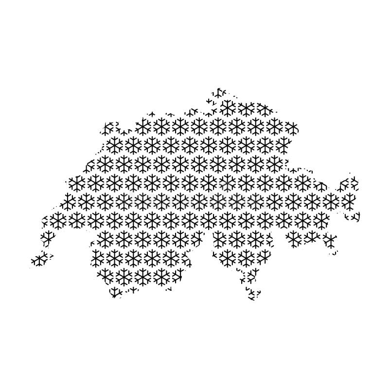 Switzerland Map from Black Pattern from a Grid of Squares of Different ...