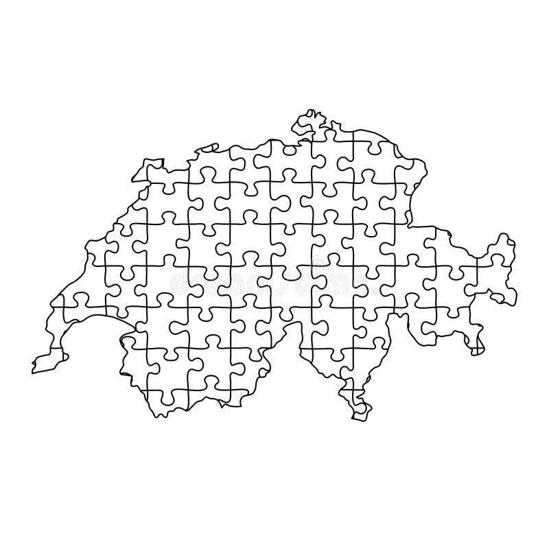 Switzerland Map from Black Pattern from a Grid of Squares of Different ...