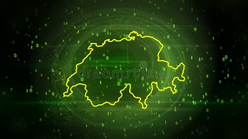 Switzerland Map on Digital Background Stock Illustration - Illustration ...