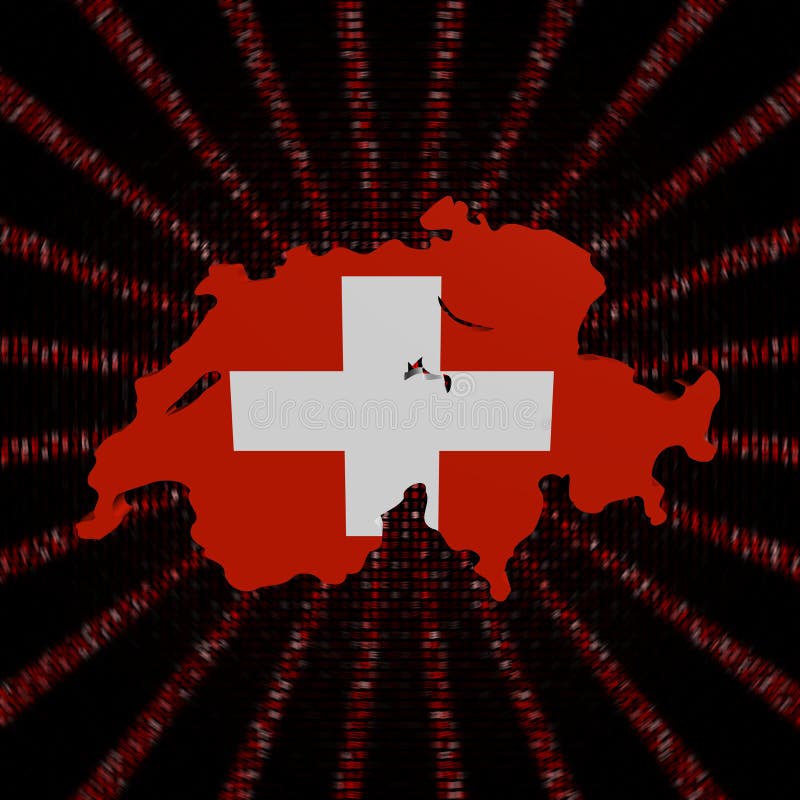 Switzerland Map Flag on Red Hex Code Burst Illustration Stock ...