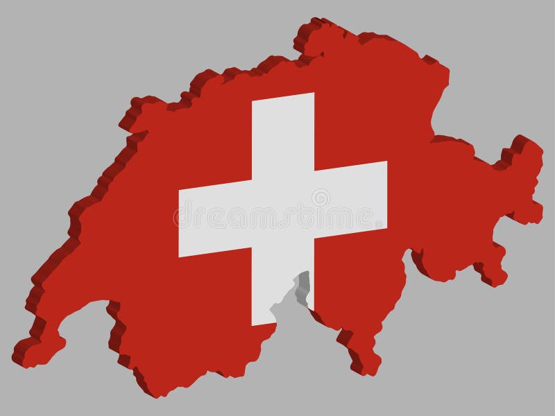 Switzerland Map Flag Vector 3D Illustration Eps 10 Stock Vector ...
