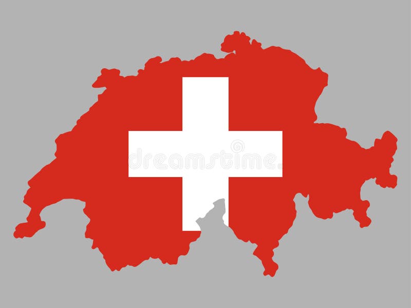 Switzerland Map Flag Vector Illustration Eps 10 Stock Vector ...