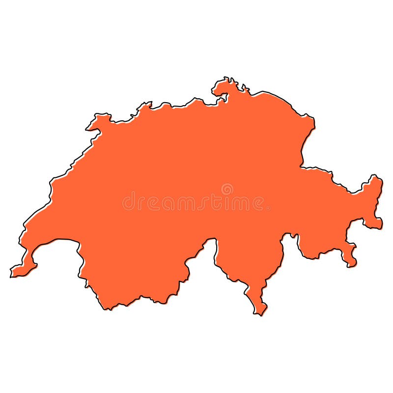 Switzerland Map Shape, Travel Web Flat Concept Icon Symbol Vector ...