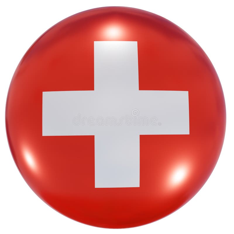 Switzerland National Flag Button Stock Illustration - Illustration of ...