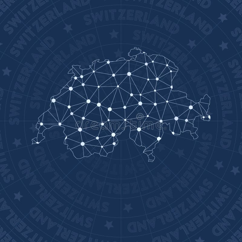 Switzerland Network, Constellation Style Country. Stock Vector ...