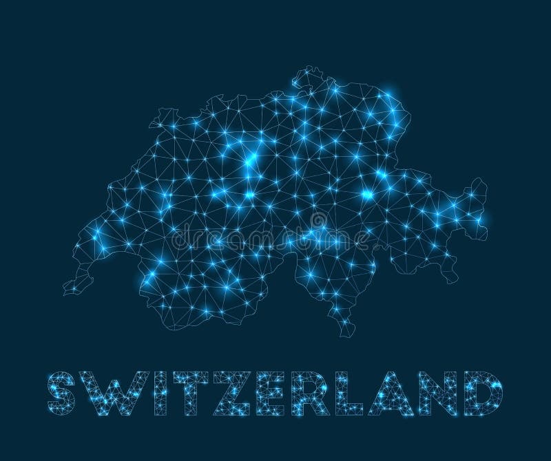 Switzerland network map. stock vector. Illustration of chart - 93381549