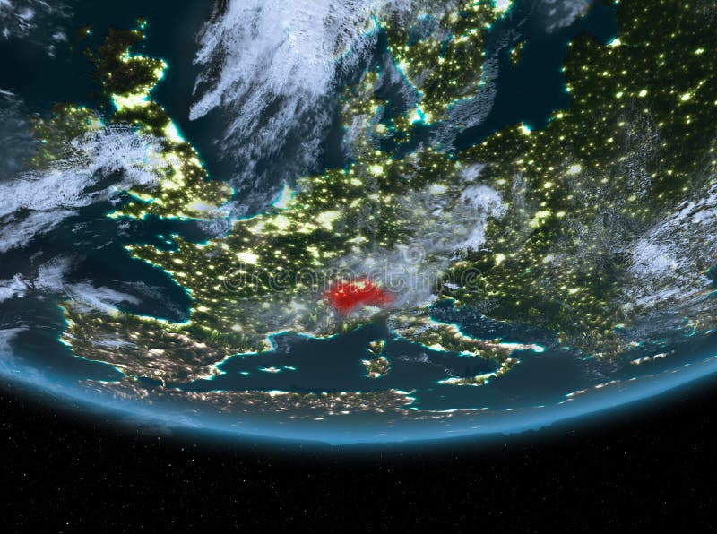 Switzerland at night stock illustration. Illustration of night - 112156552