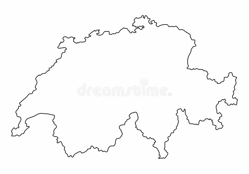 Switzerland outline map stock vector. Illustration of flat - 325861791