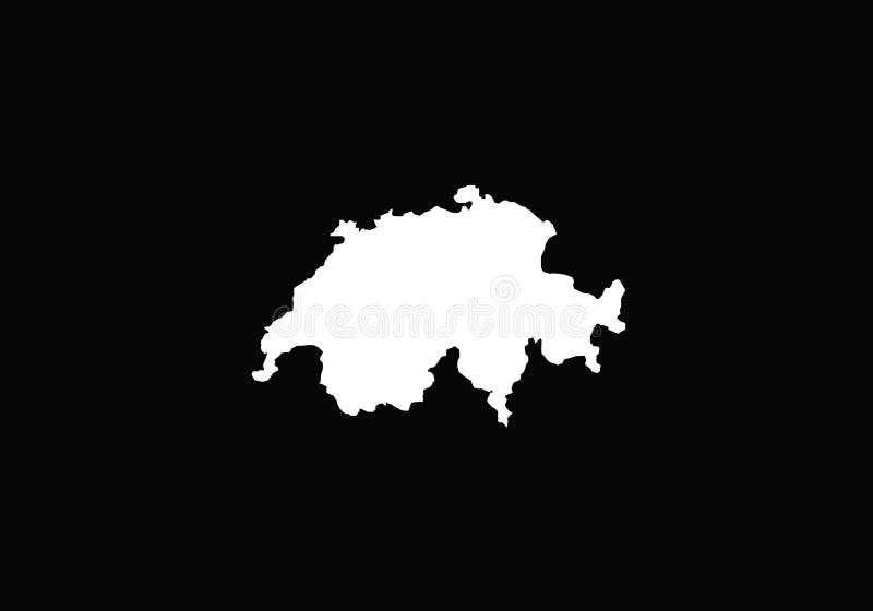 Switzerland Outline Map National Borders Stock Vector - Illustration of ...