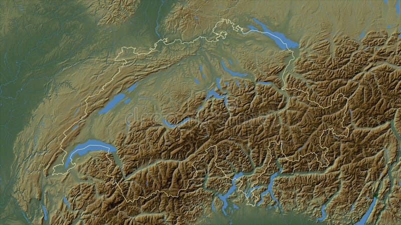 Switzerland Outlined. Physical Stock Illustration - Illustration of ...