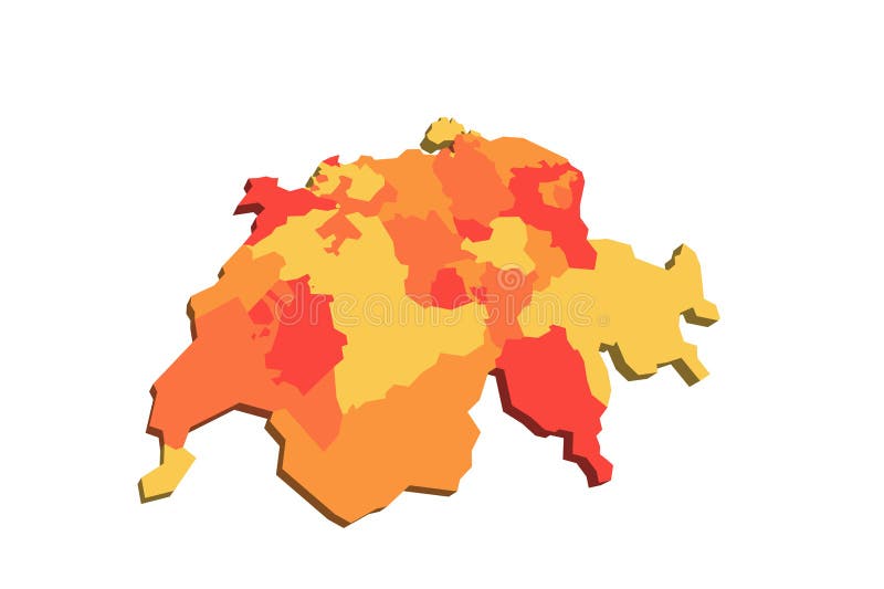 Switzerland Political Map of Administrative Divisions Stock ...
