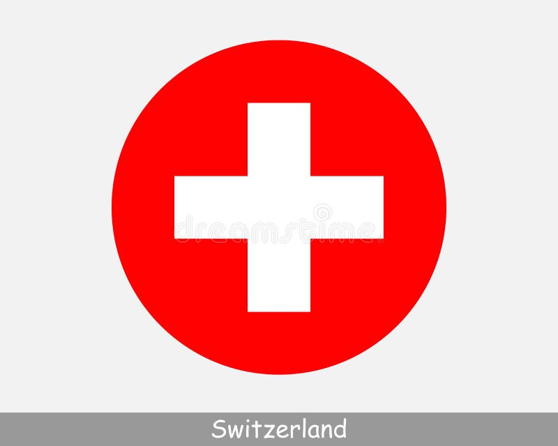 Switzerland Round Circle Flag. Swiss Circular Button Banner Icon Stock ...