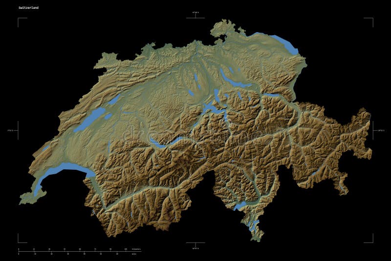 Switzerland Shape on Black. Physical Stock Illustration - Illustration ...