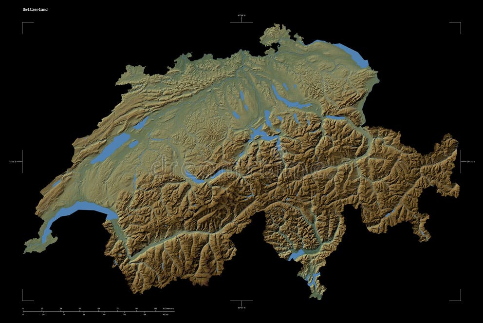 Switzerland Shape on Black. Physical Stock Illustration - Illustration ...