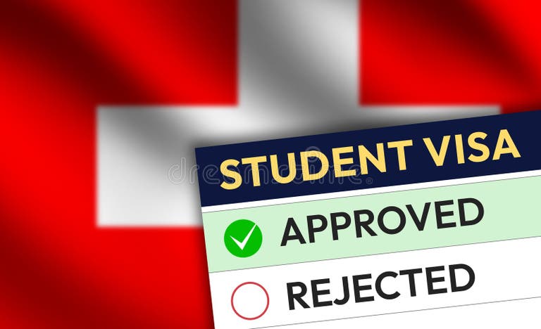 Switzerland Study Visa Approved Concept Design with Waving Flag in the ...