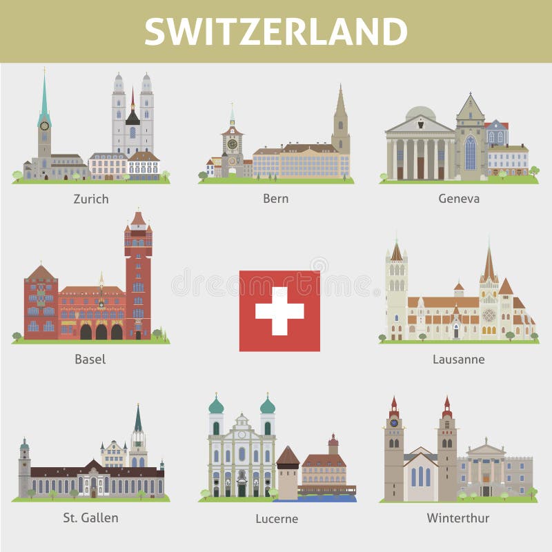 Map of Switzerland stock vector. Illustration of region - 49054618