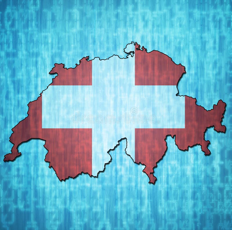 Switzerland Territory with Flag Stock Illustration - Illustration of ...