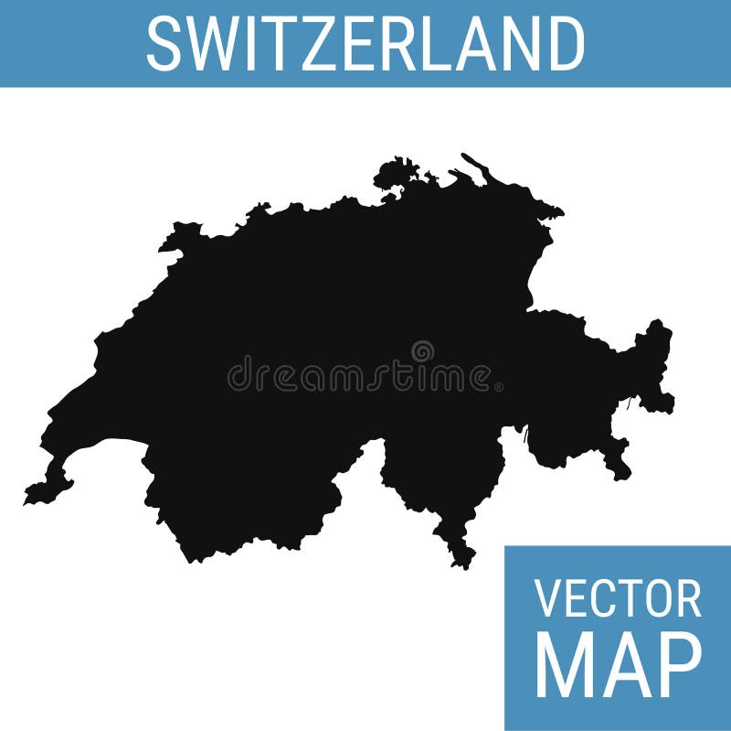Switzerland Vector Map with Title Stock Vector - Illustration of ...