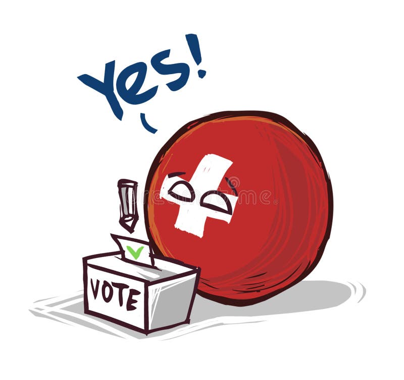 Vote for Switzerland Election with Voting Ballot and Swiss Flag Stock ...