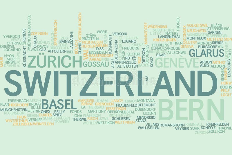 Switzerland word cloud stock illustration. Illustration of concept ...