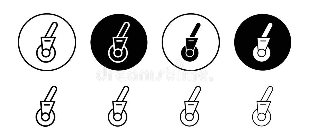 Swivel Caster Vector Icon Set Collection. Swivel Caster Outline Flat ...